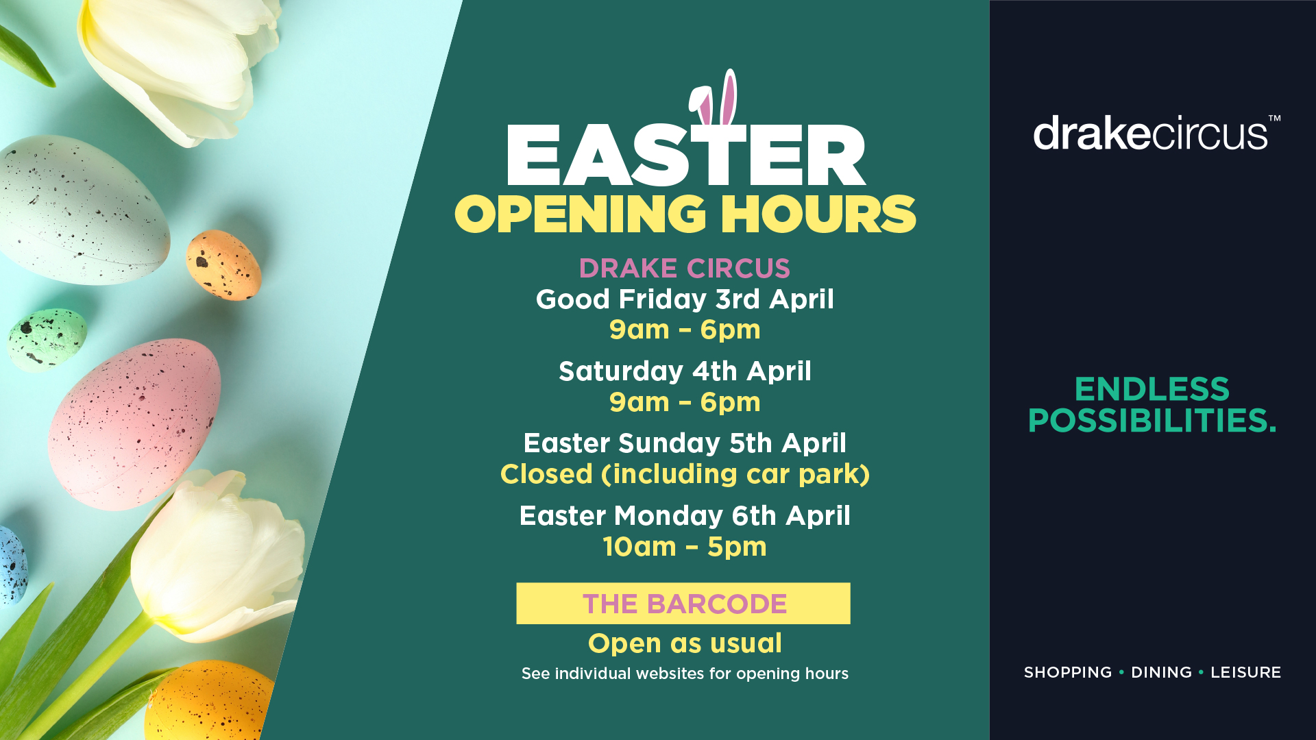 Drake Circus Opening Times | Plymouth
